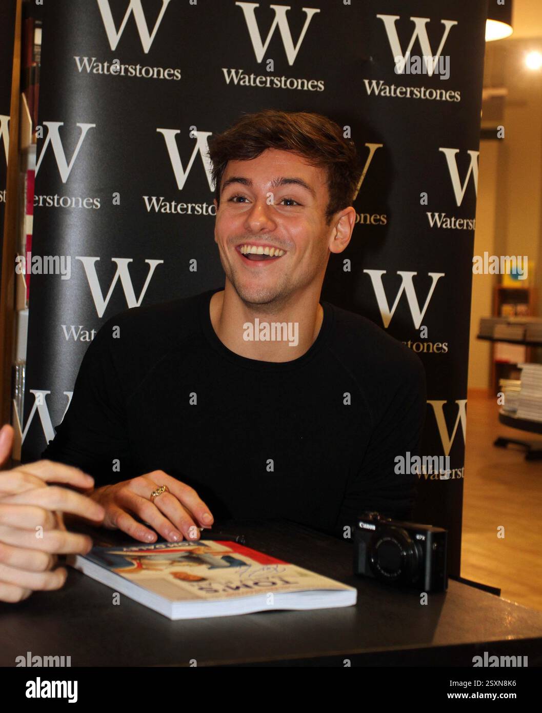 British Olympic Diver Tom Daley meets and greets fans at Waterstones on ...