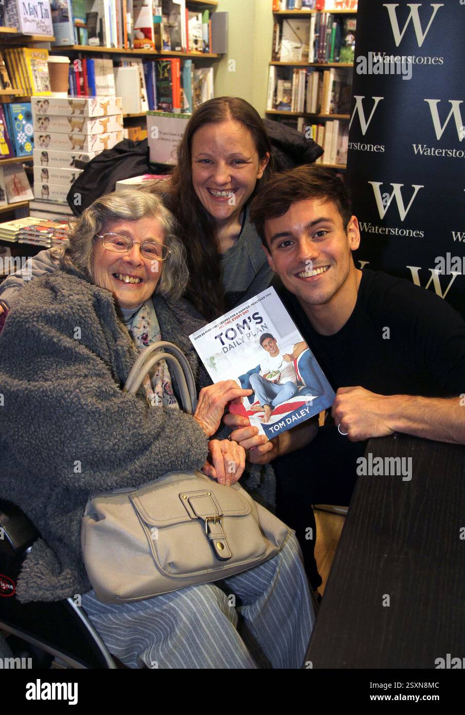 British Olympic Diver Tom Daley meets and greets fans at Waterstones on ...