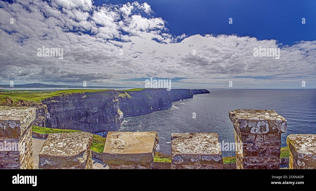 Breathtaking view of the Cliffs of Moher overlooking the Atlantic Ocean ...