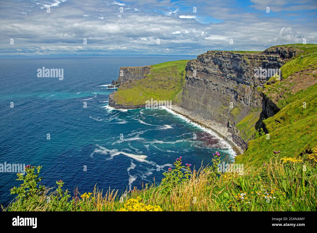 Breathtaking view of the Cliffs of Moher overlooking the Atlantic Ocean ...
