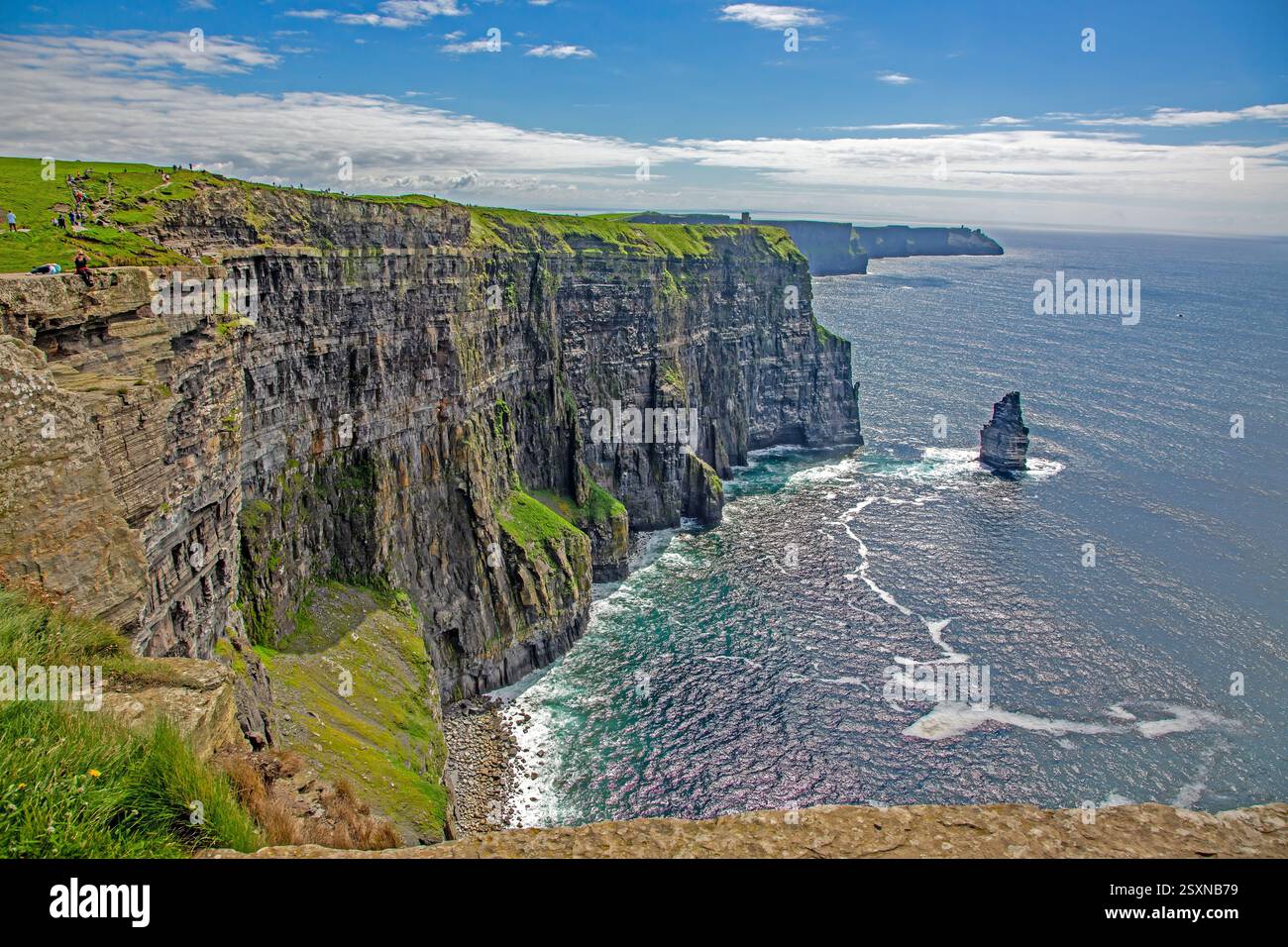 Breathtaking view of the Cliffs of Moher overlooking the Atlantic Ocean ...