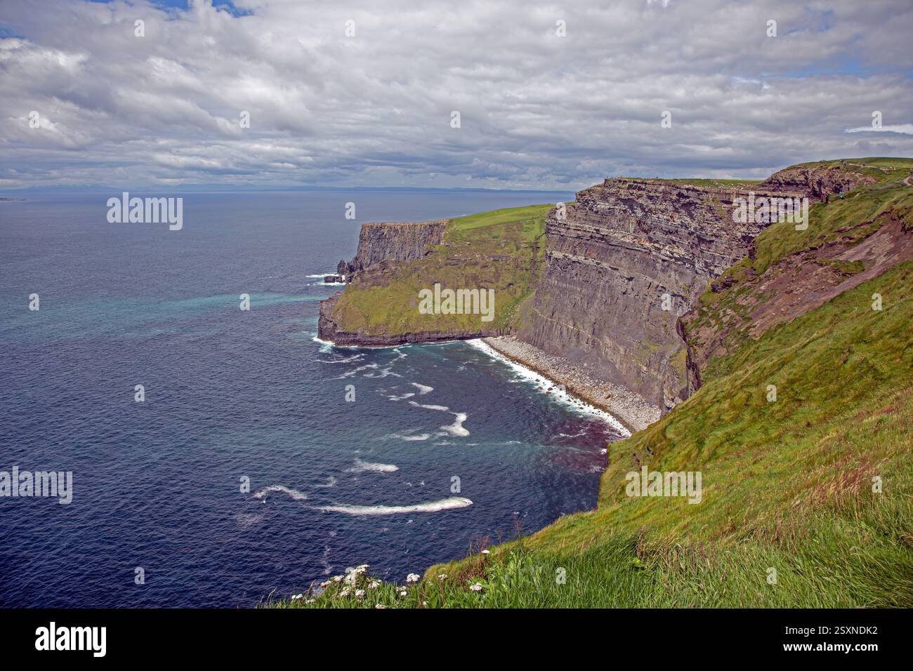 Breathtaking view of the Cliffs of Moher overlooking the Atlantic Ocean ...