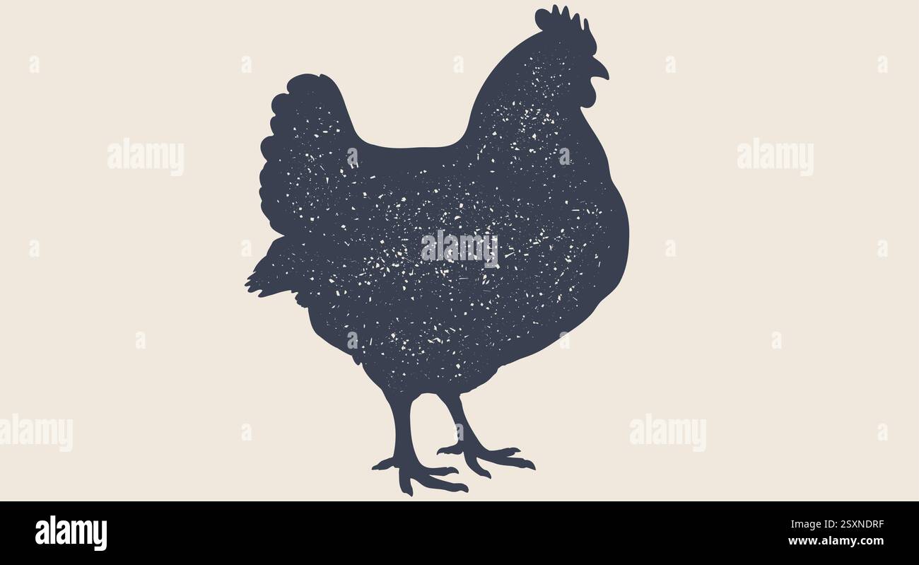 Chicken, hen. Vintage retro print, chicken Stock Vector Image & Art - Alamy