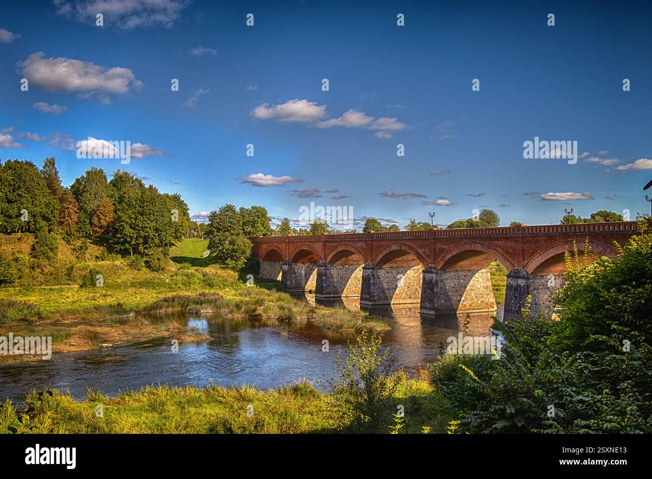 Kuldiga. Kuldiga brick bridge. One of the longest brick vaulted bridges ...