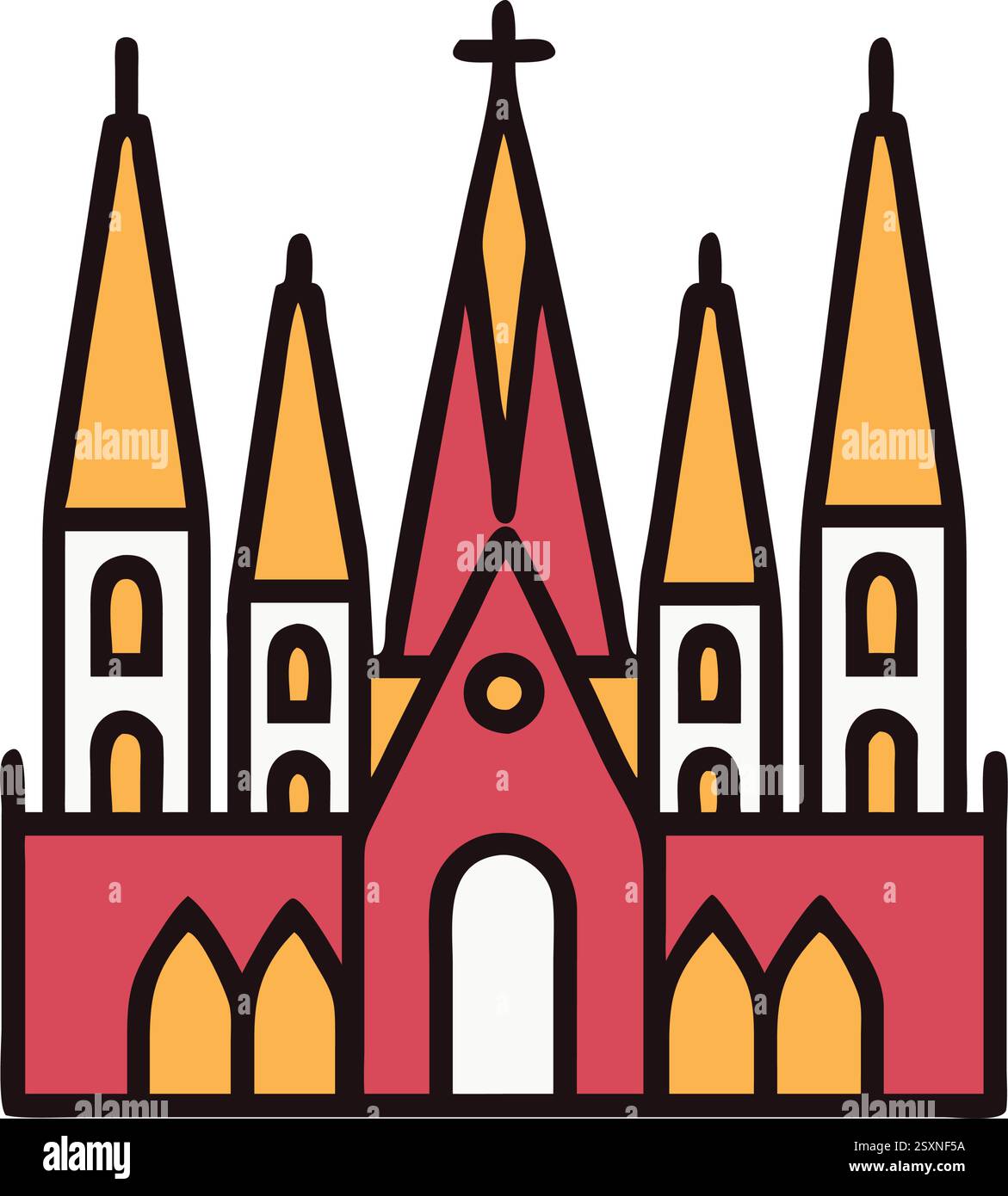 Germany gothic cathedral with pointed spires Stock Vector Image & Art ...