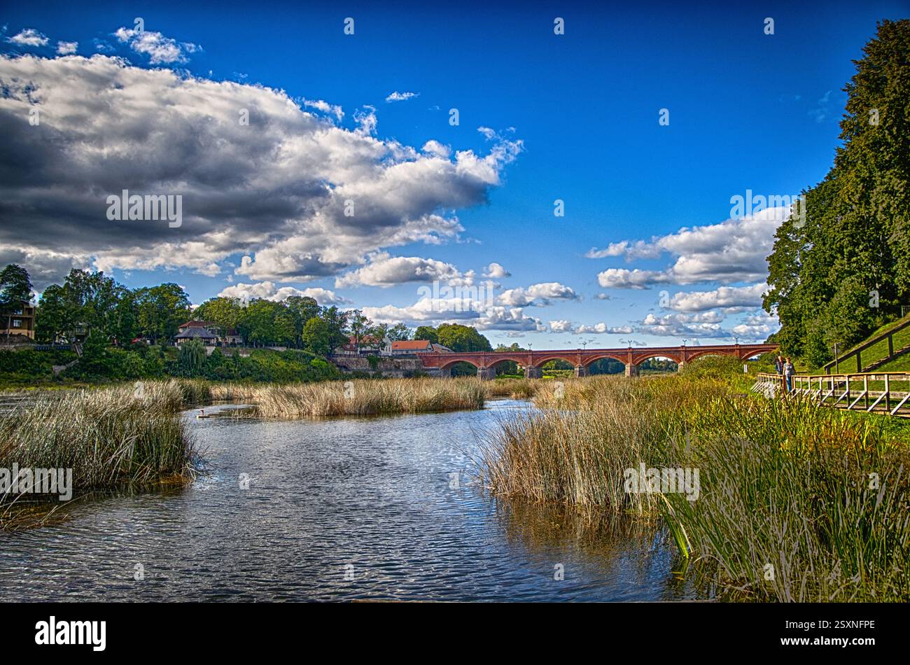 Kuldiga. Kuldiga brick bridge. One of the longest brick vaulted bridges ...