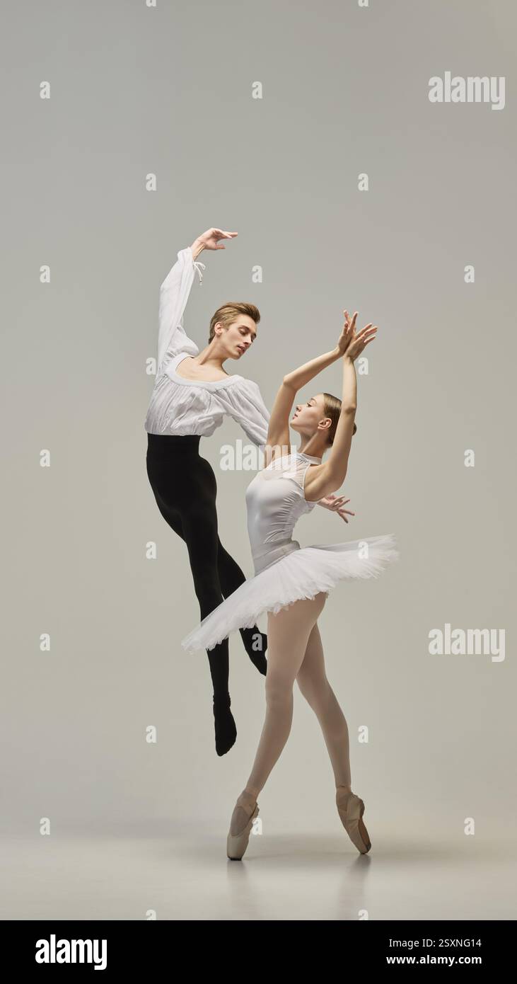 Elegant ballet moment captured mid-movement, highlighting form, control ...