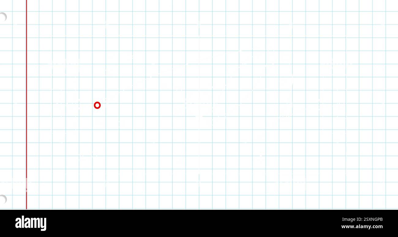 Grid paper background with red margin line and blue squares image Stock ...