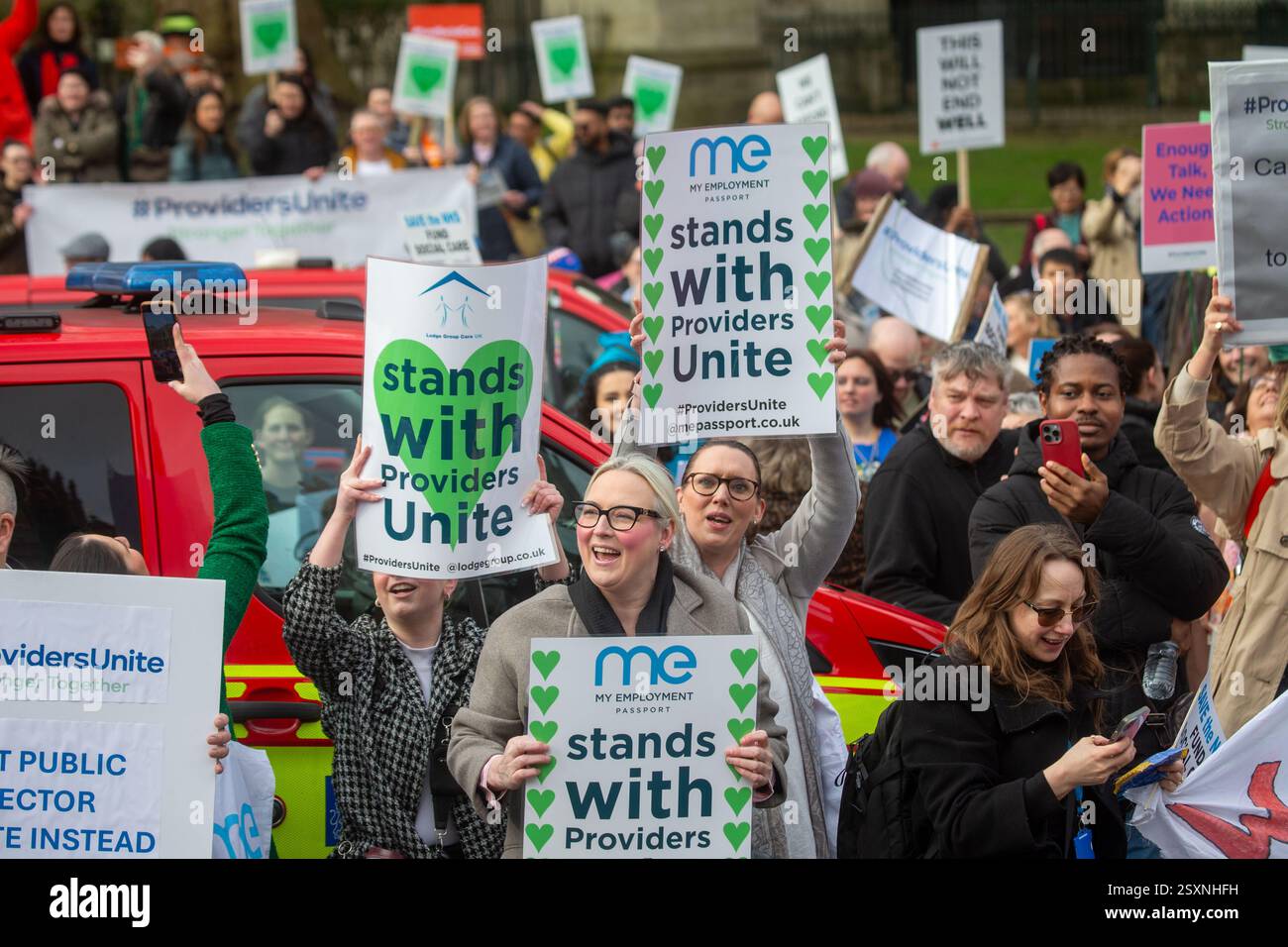 London, England, UK. 25th Feb, 2025. Campaigners from the Providers ...