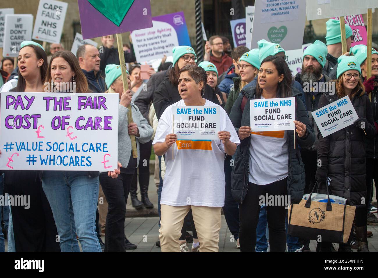 London, England, UK. 25th Feb, 2025. Campaigners from the Providers ...