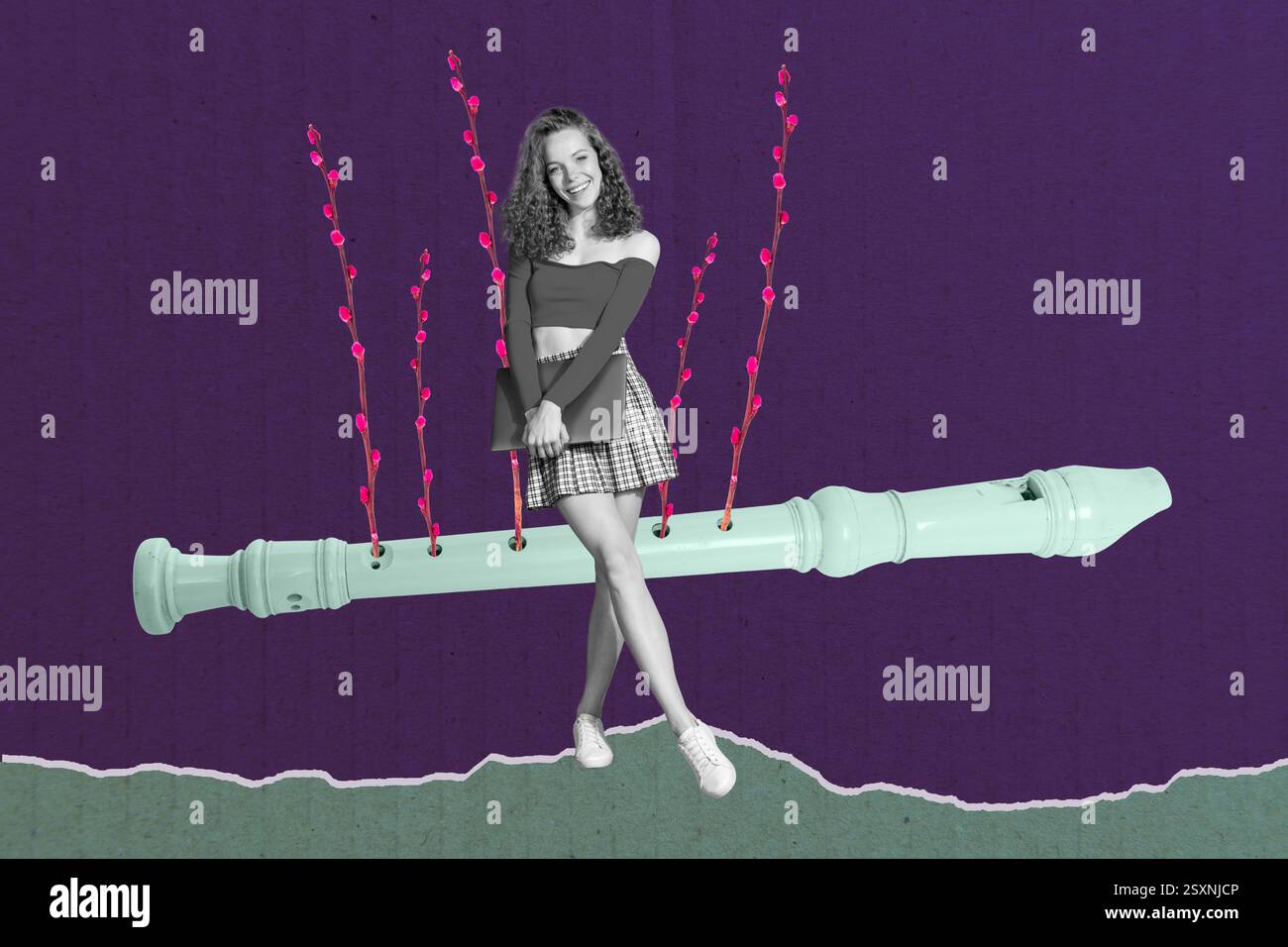 Sketch composite photo collage trend of flower international woman day ...