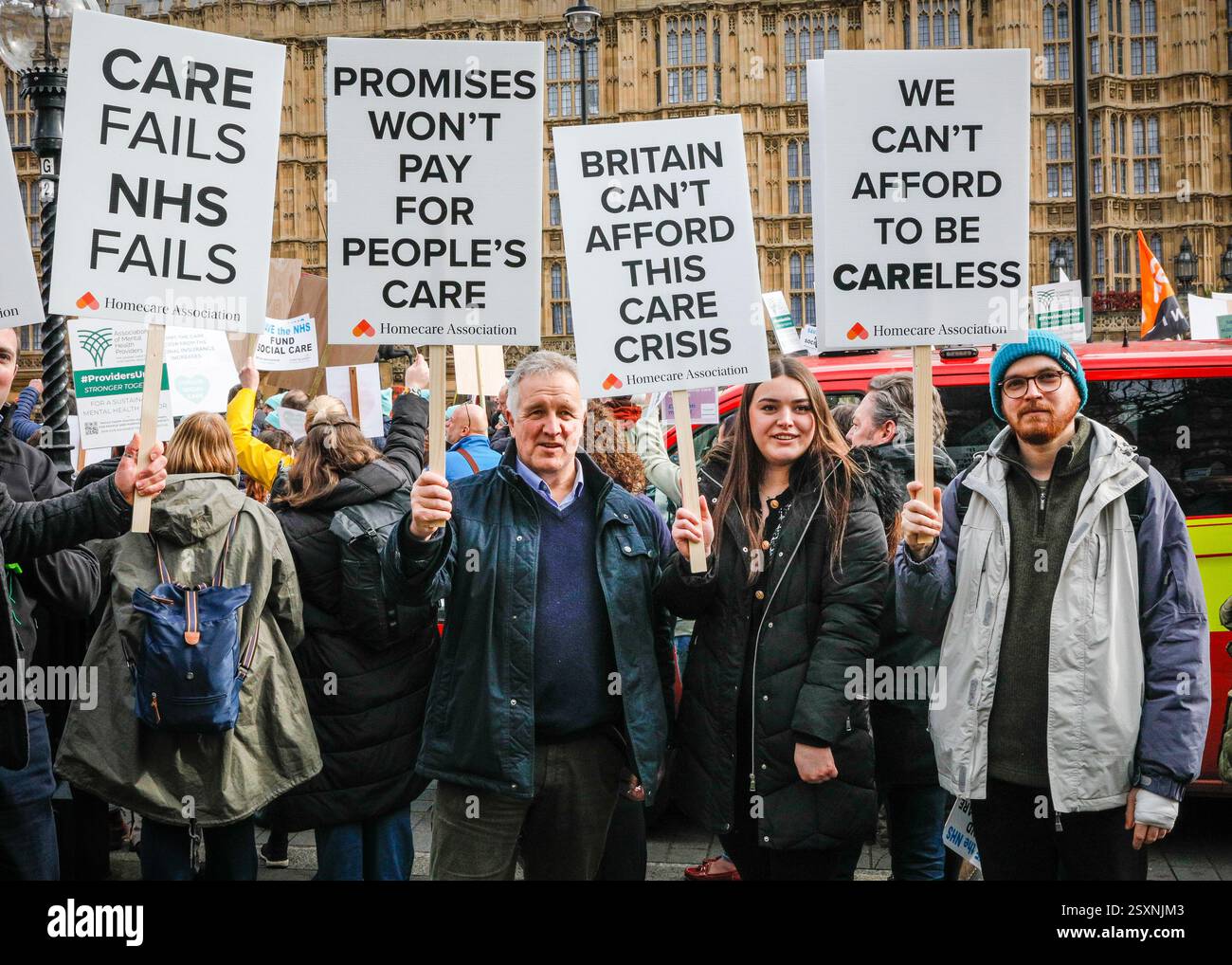 London, UK. 25nd Feb 2025. Protesters rally. The 'Providers Unite ...