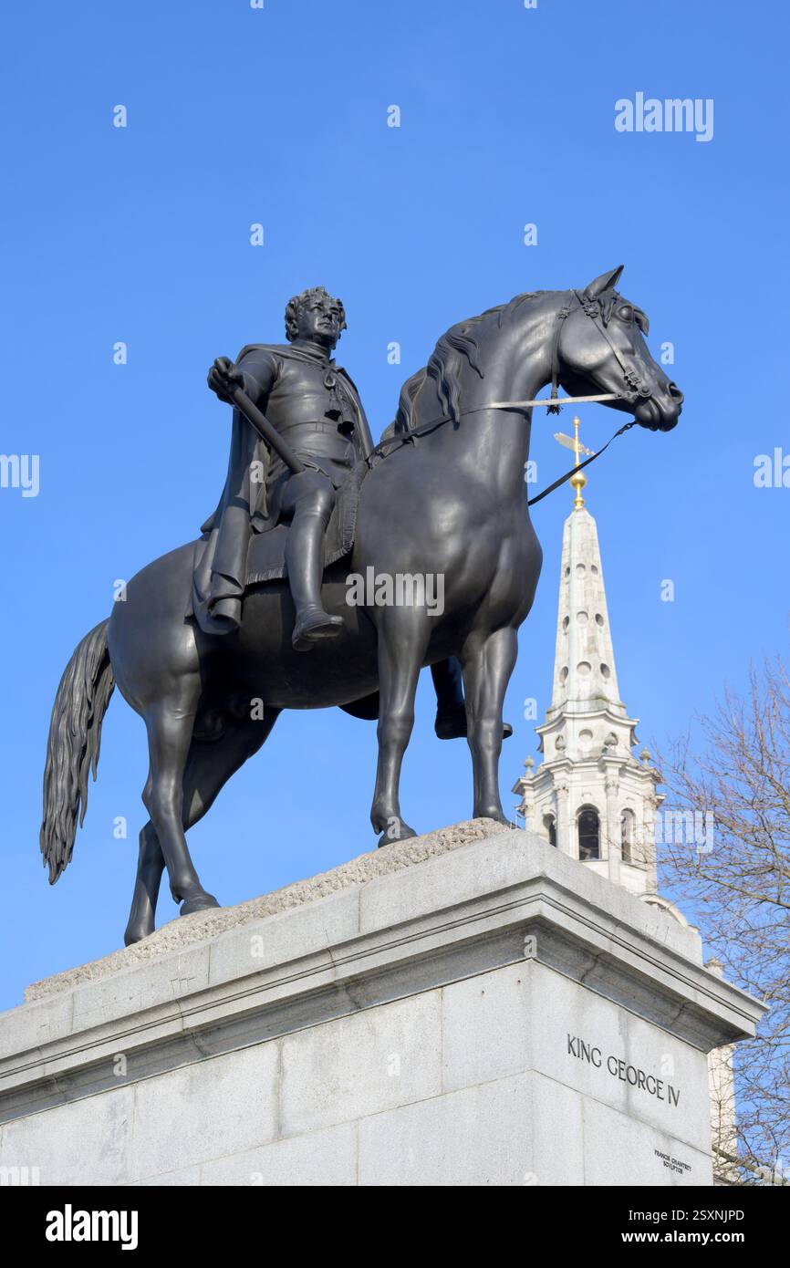 London, England, UK. Equestrian statue (1843: Sir Francis Chantrey) of ...