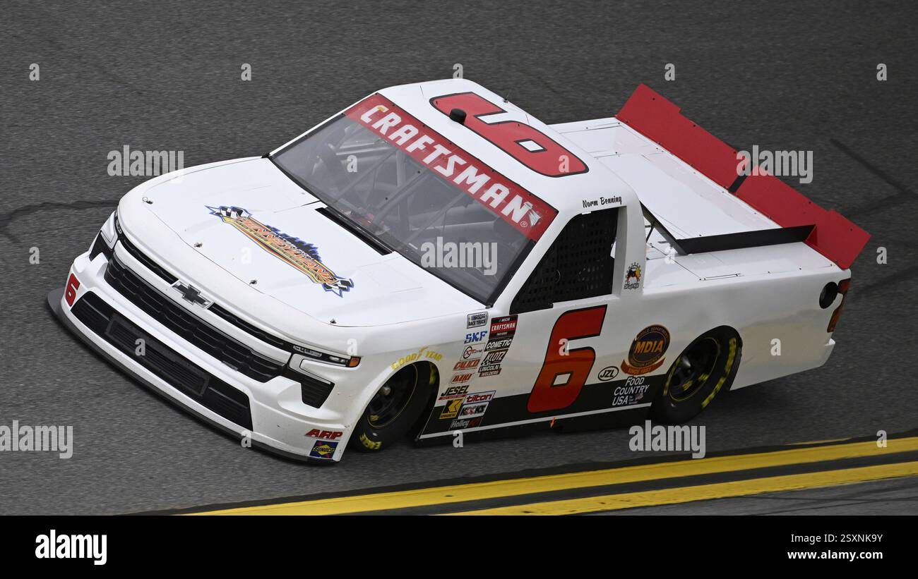 Norm Benning (6) during qualifying for a NASCAR truck series auto race ...