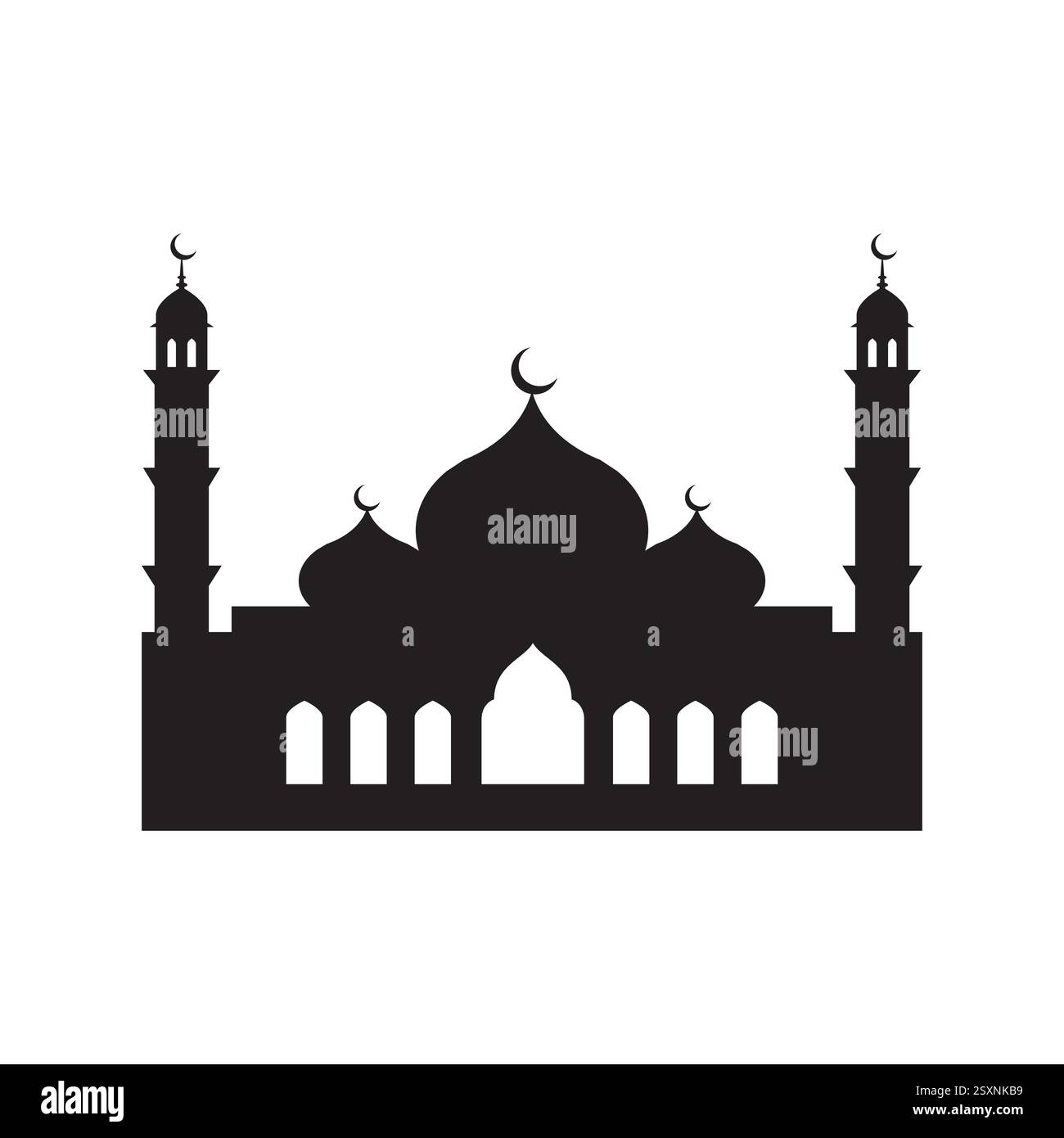 Mosque silhouette icon. Elegant black mosque icon. Design template for ...