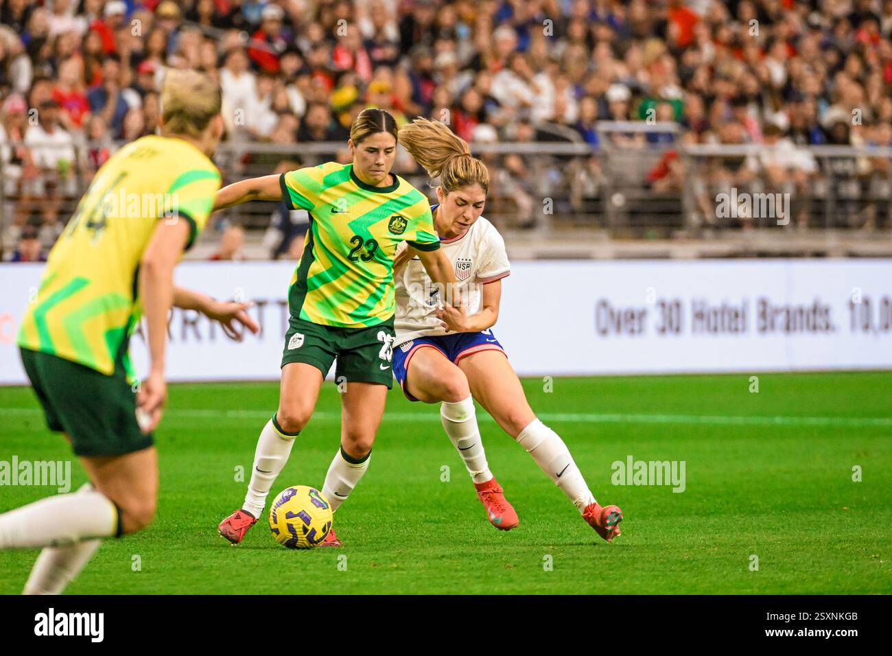 Australia defender Kyra Cooney-Cross (23) steals the ball in the second ...