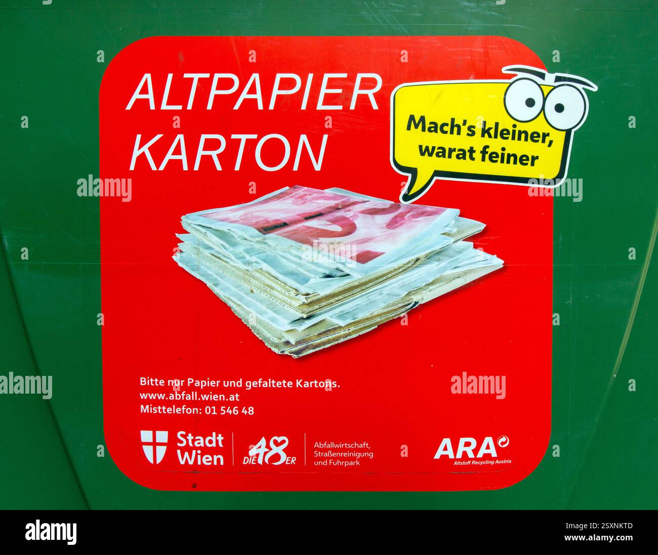 recycling trash bins Vienna Austria Stock Photo - Alamy