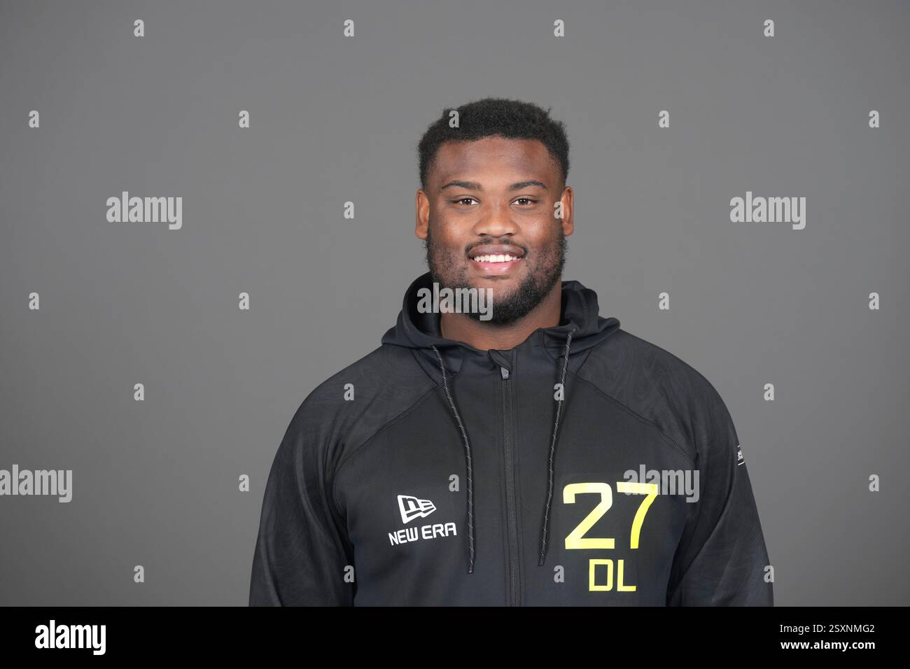 Mississippi defensive lineman JJ Pegues (DL27) poses for a portrait at the NFL football Combine ...