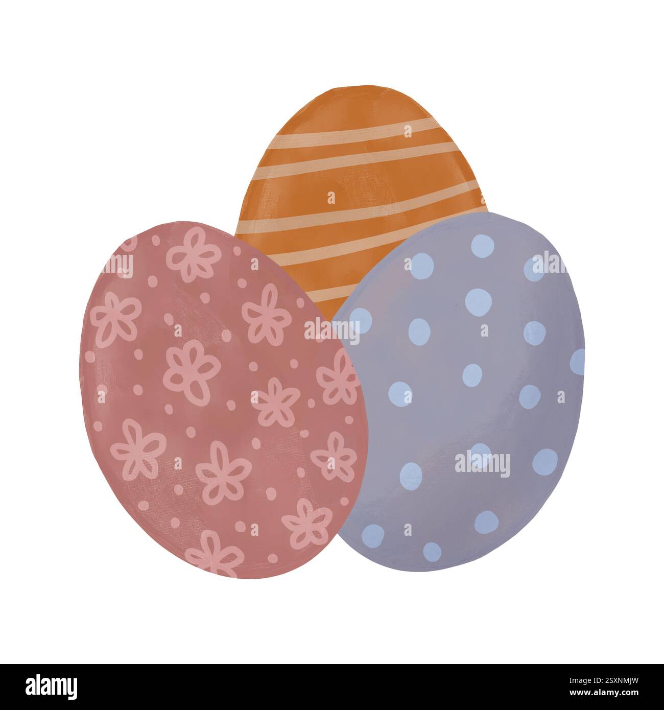 hand drawn happy easter eggs of grey beige orange muted neutral color ...