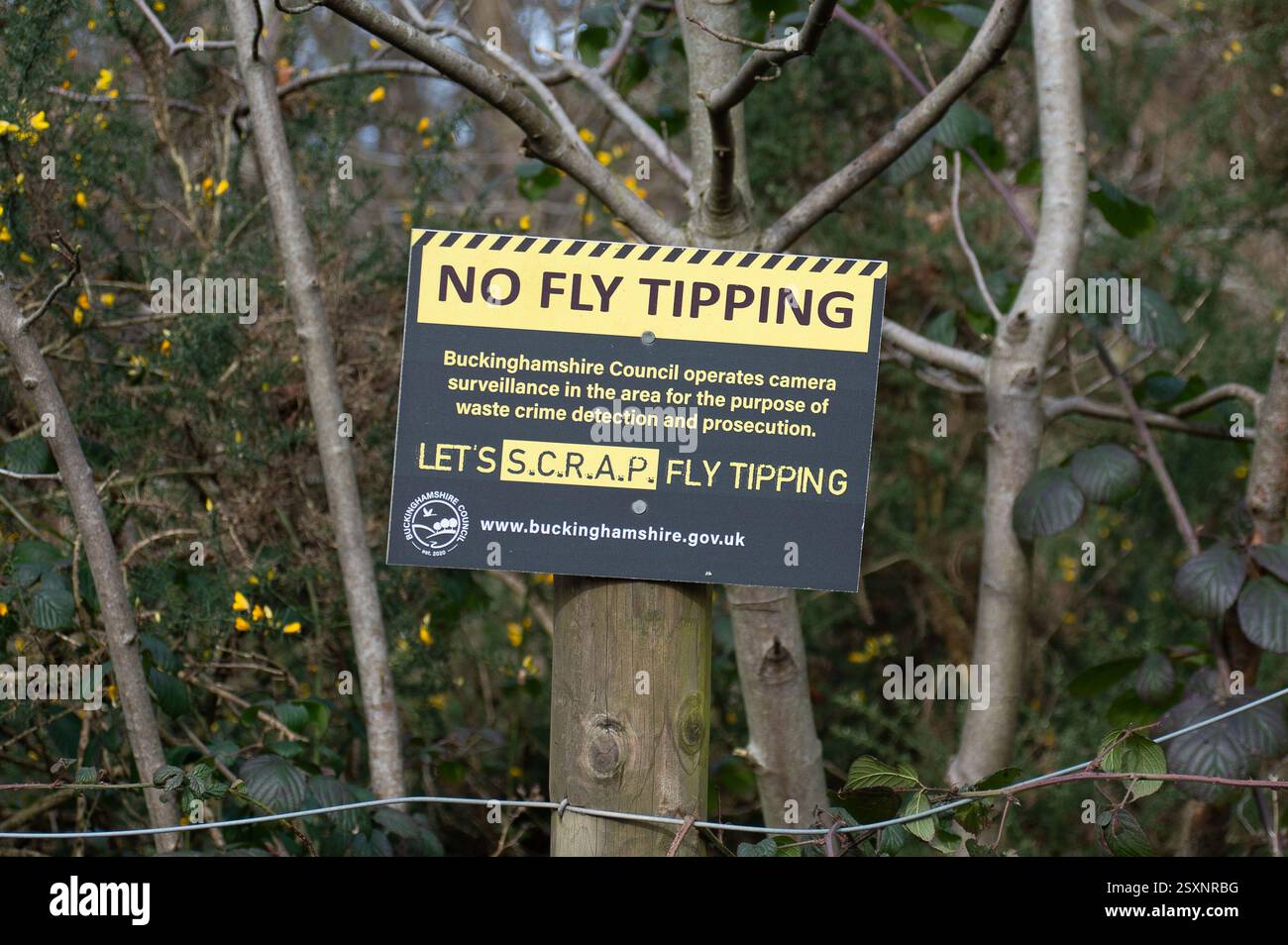 Wexham, UK. 25th February, 2025. A Buckinghamshire Council No Fly ...