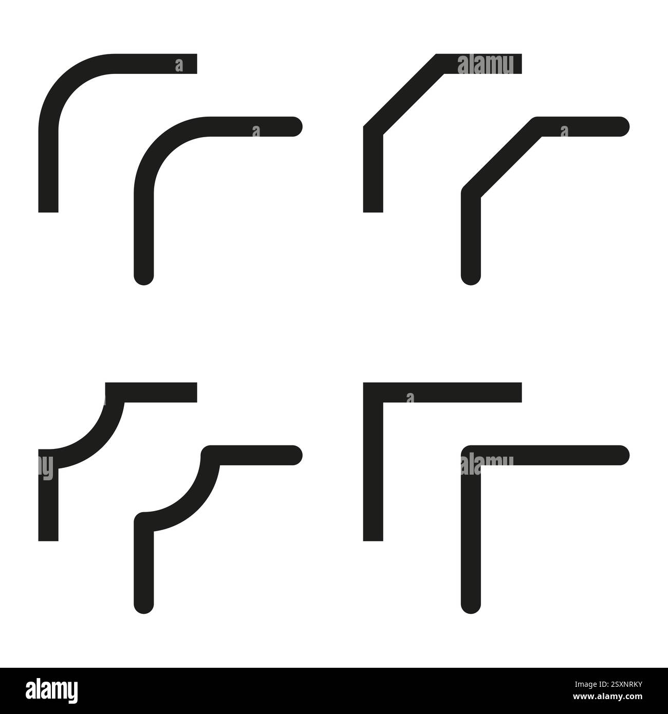 Corner frame marks. Geometric positioning guides. Minimal black ...