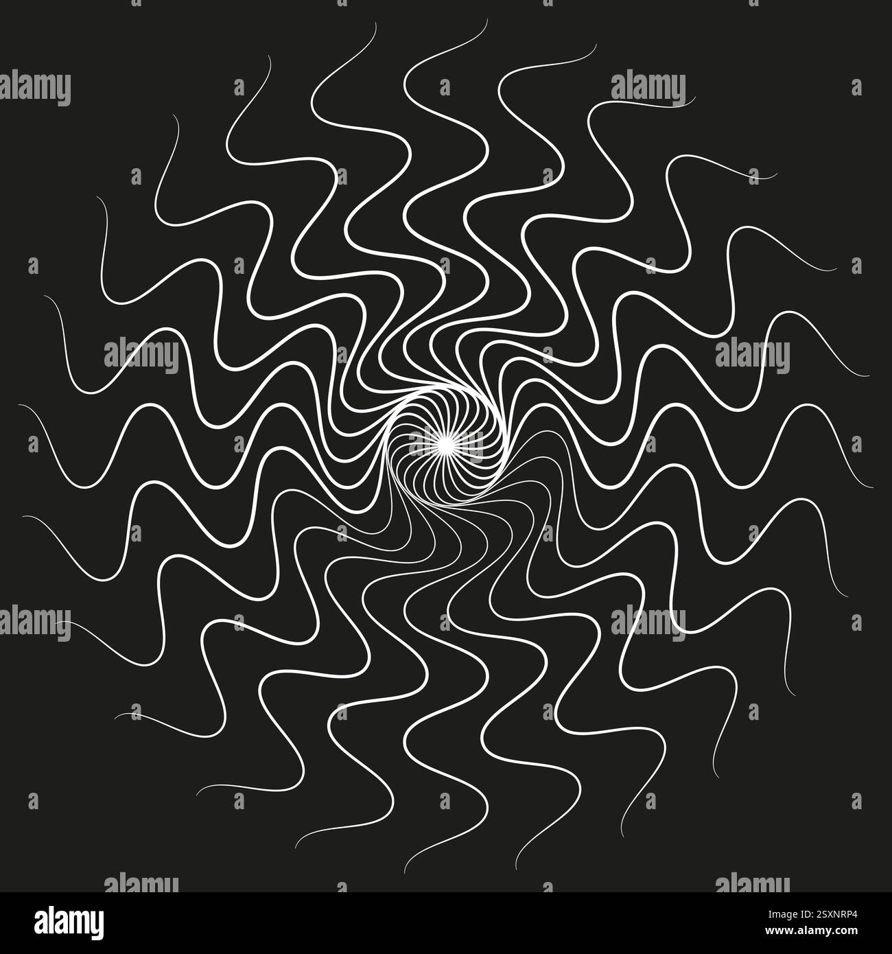 Wavy spiral pattern. Optical vortex illusion. Abstract motion effect ...