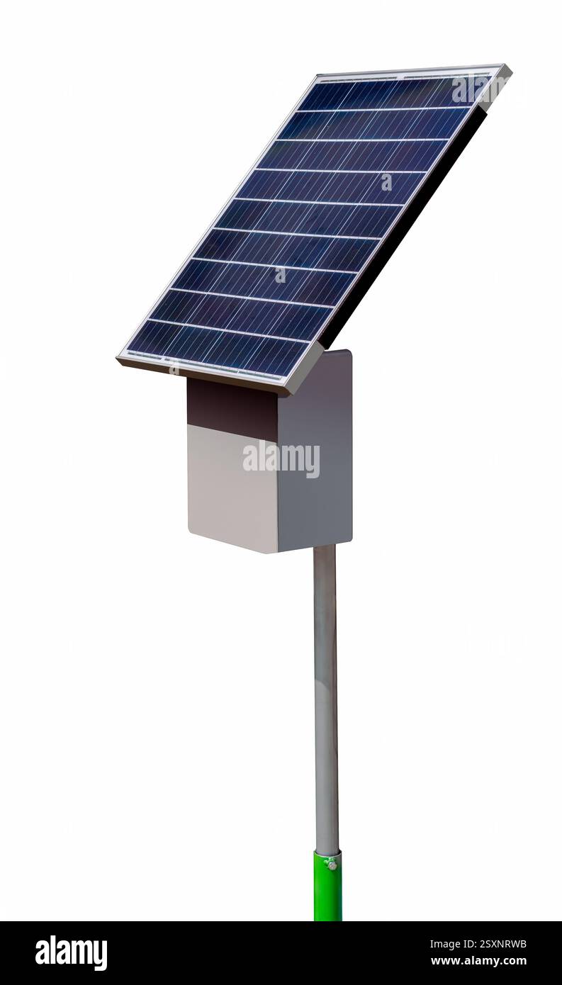 Cutout street solar energy module. Solar yard lights system Stock Photo ...