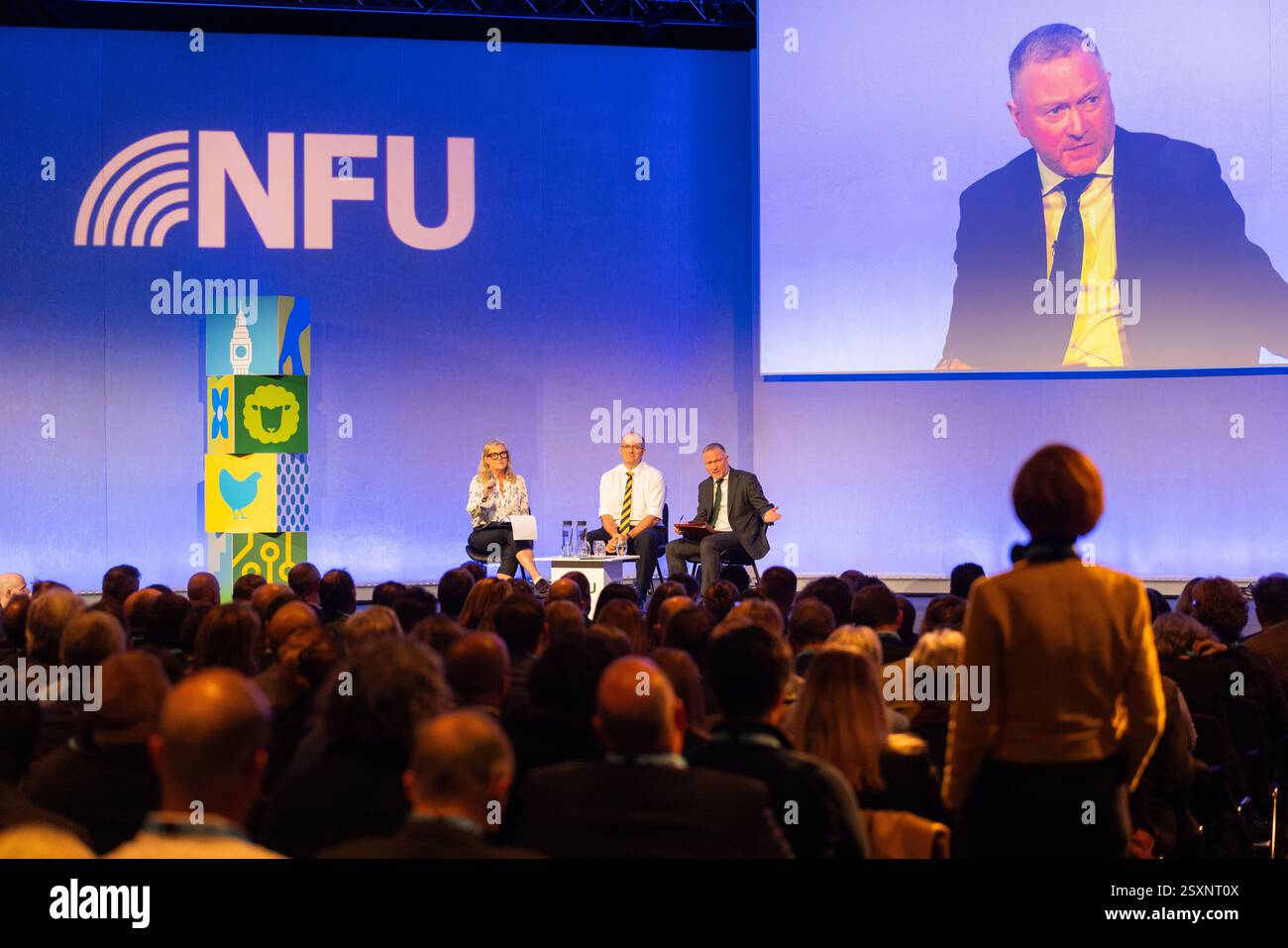 London, UK. 25 FEB, 2025. Tom Bradshaw, NFU President, and Steve Reed ...