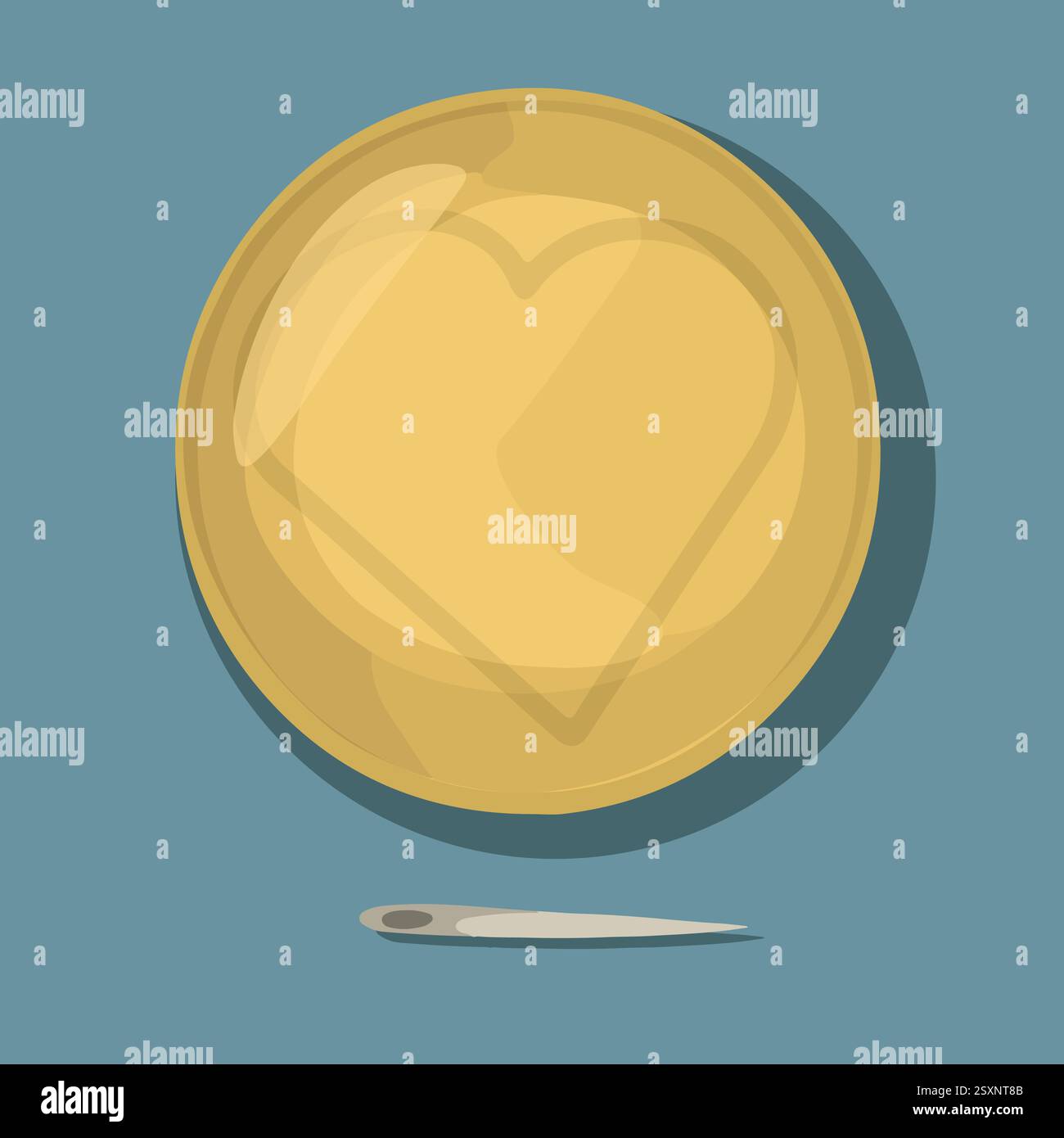 Vector isolated illustration of Korean dalgona game with heart-shaped ...