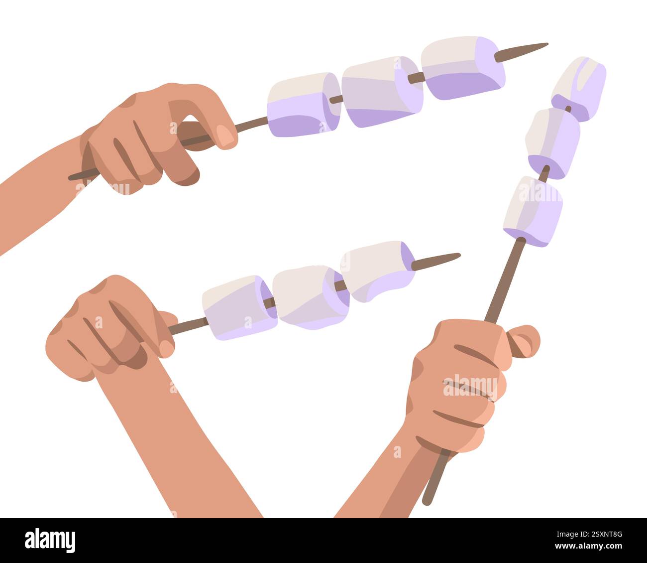 Vector isolated illustration of marshmallows for roasting on a white ...