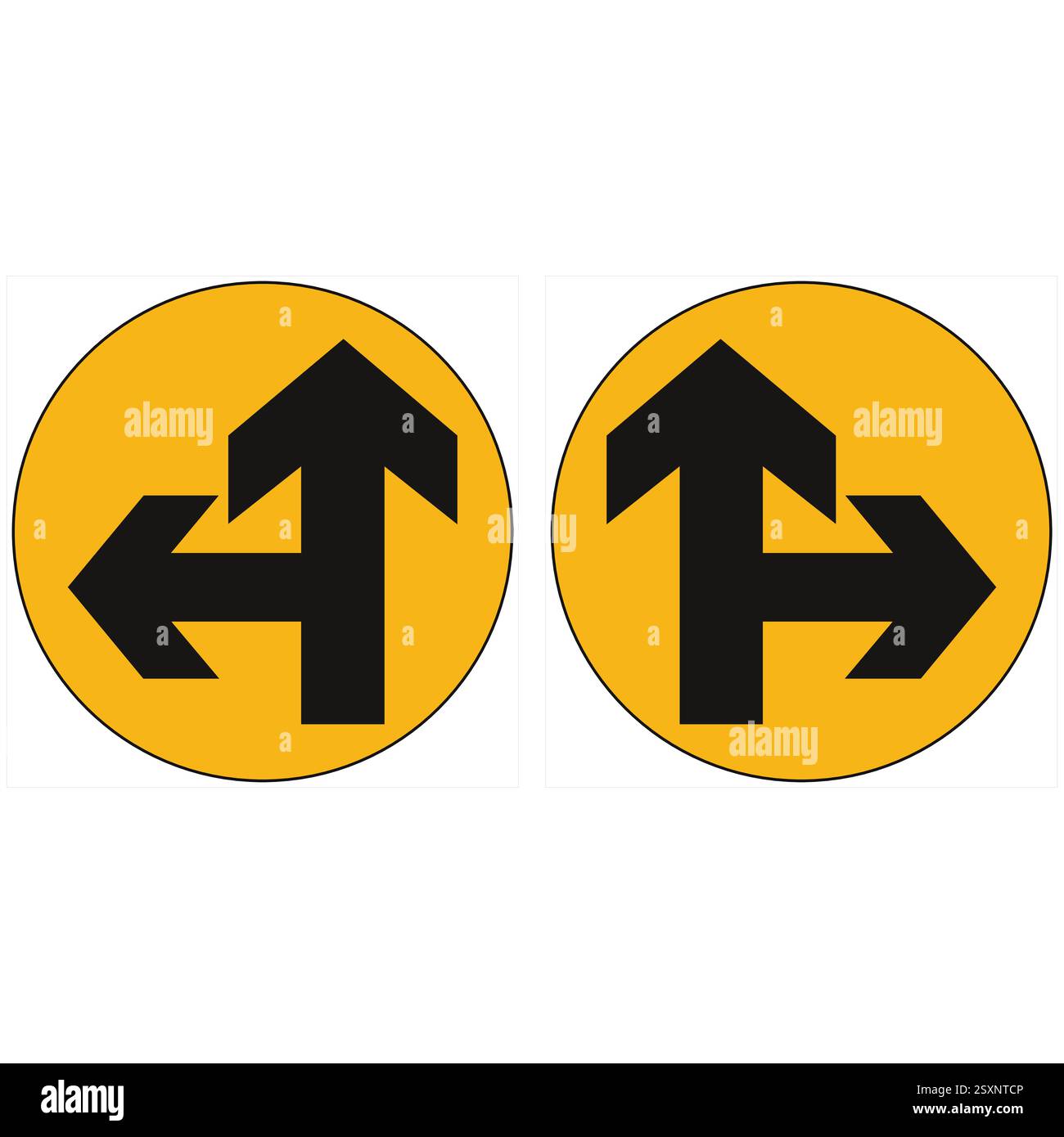 Three directional arrows provide clear guidance, pointing left, right, and up on a vibrant ...