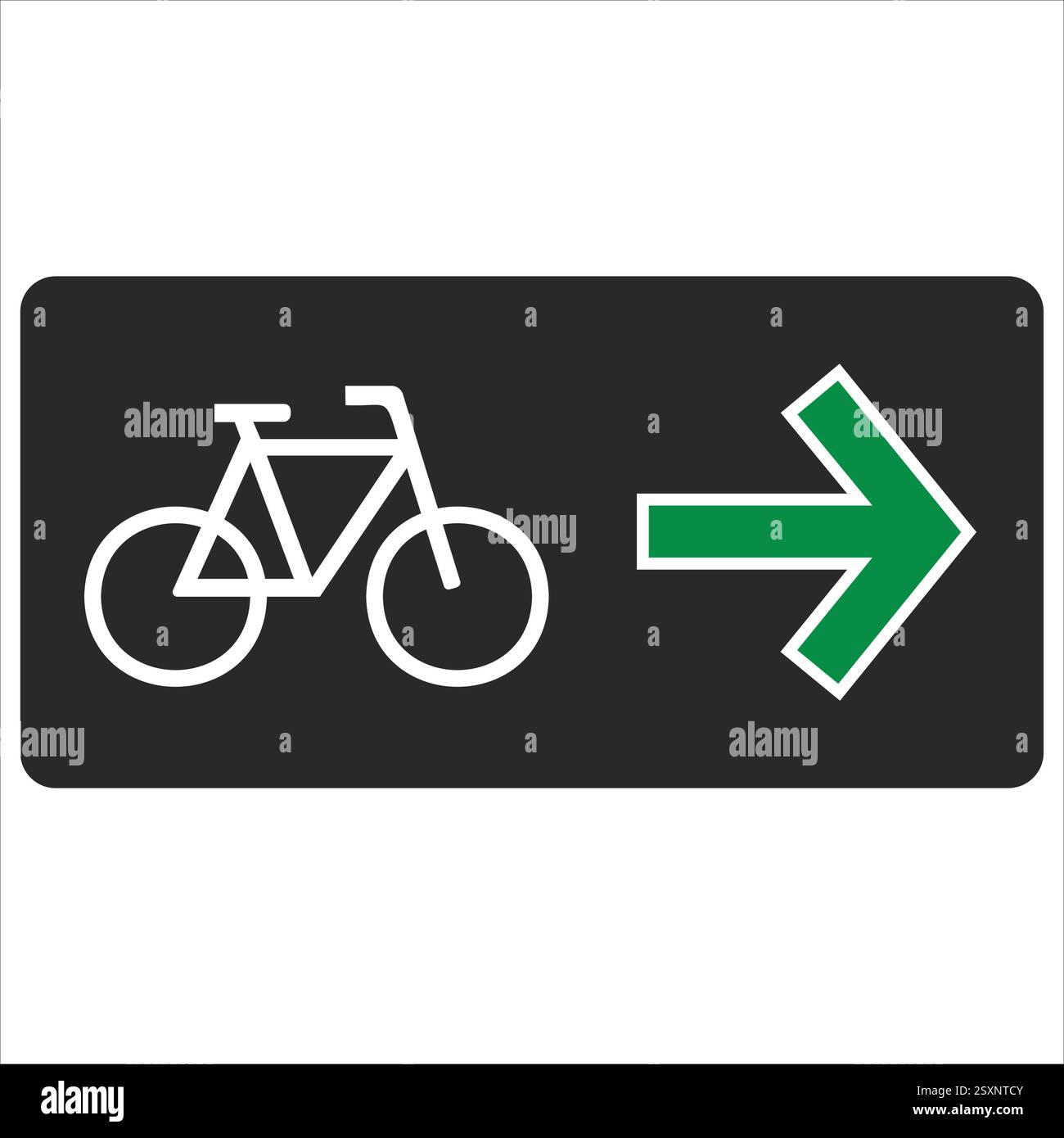 Mandatory bicycle lane sign pointing right, promoting cycling and urban ...