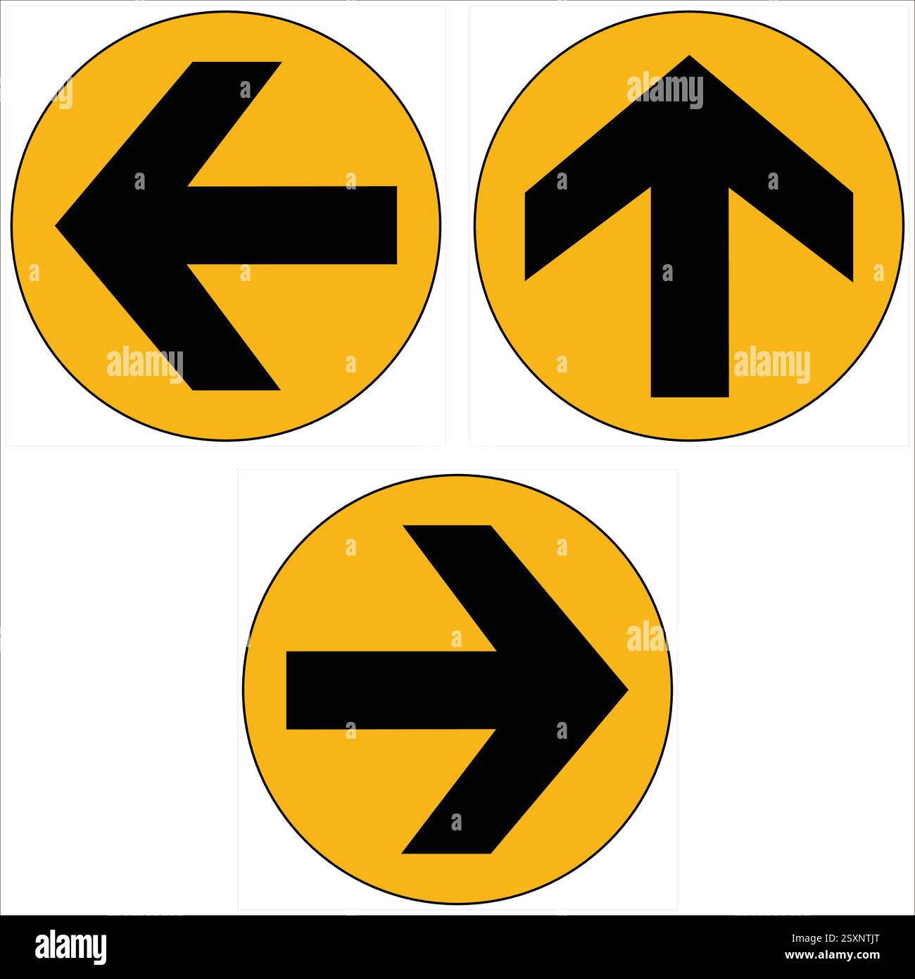Three directional arrows provide clear guidance, pointing left, right, and up on a vibrant ...