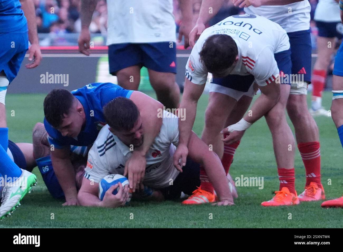 Celebration TRY Gregory Alldritt of France during the 2025 Six Nations ...
