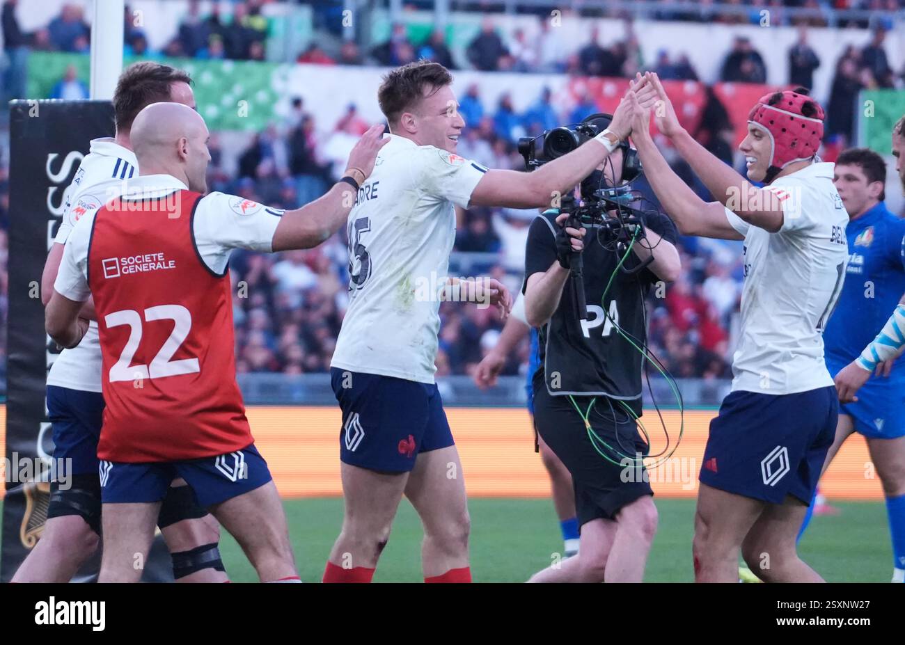 Celebration TRY Leo Barre of France during the 2025 Six Nations ...