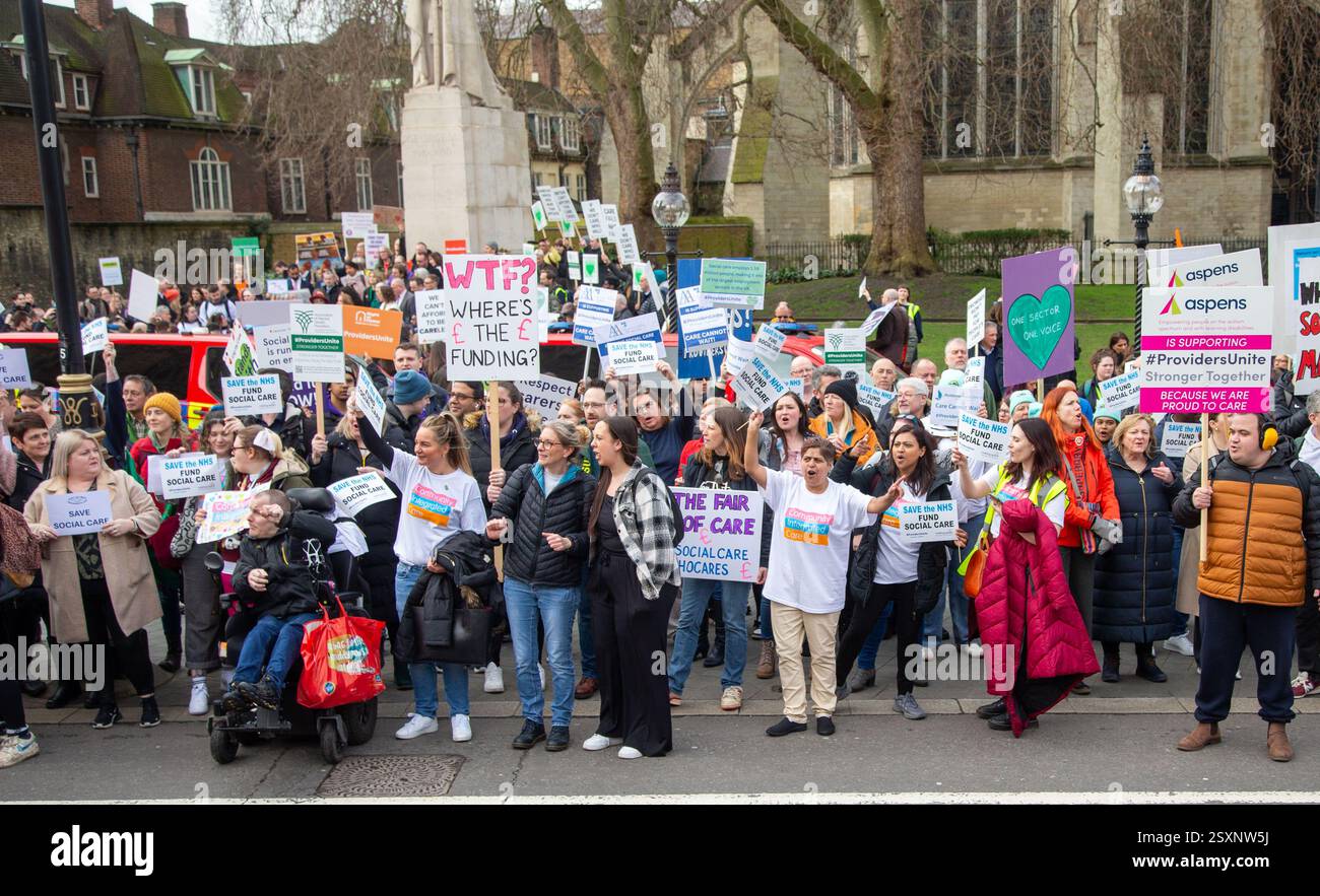 London, England, UK. 25th Feb, 2025. Campaigners from the Providers ...