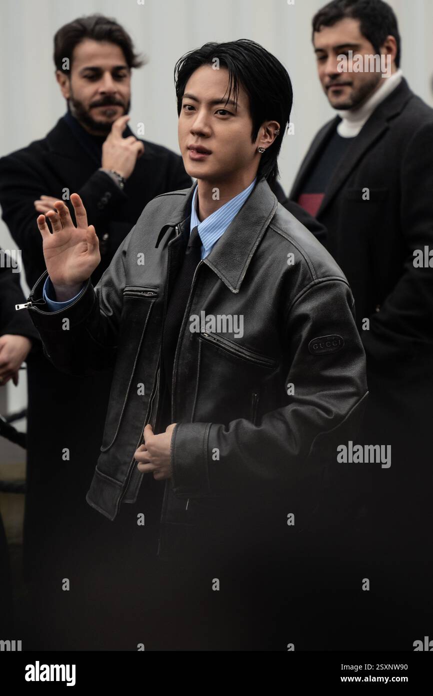 Milan, Italy. 25 February 2025. K-Pop singer Kim Seok-Jin of BTS ...