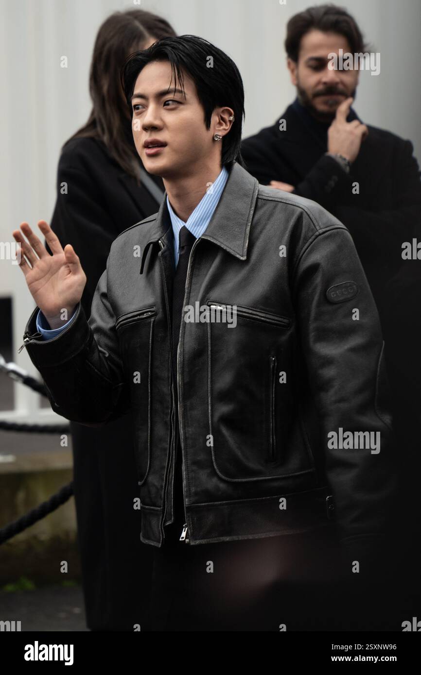 Milan, Italy. 25 February 2025. K-Pop singer Kim Seok-Jin of BTS ...