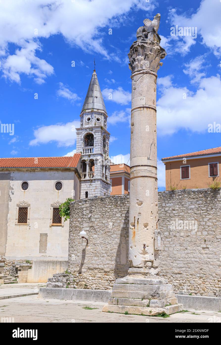 Zadar cityscape, Croatia: glimpse of the bell tower of Saint Elijah's ...