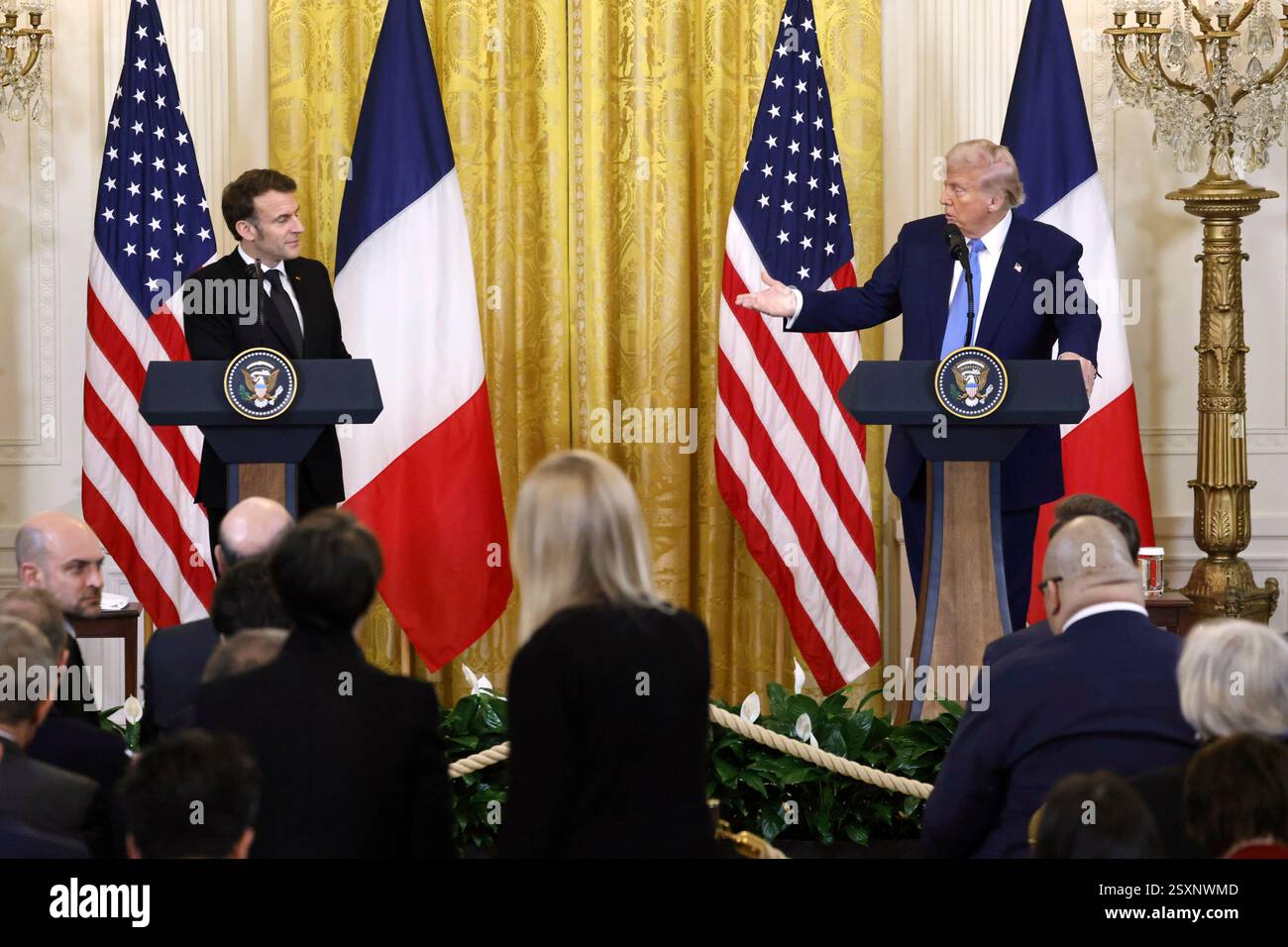 President Donald Trump speaks during a joint press conference with ...