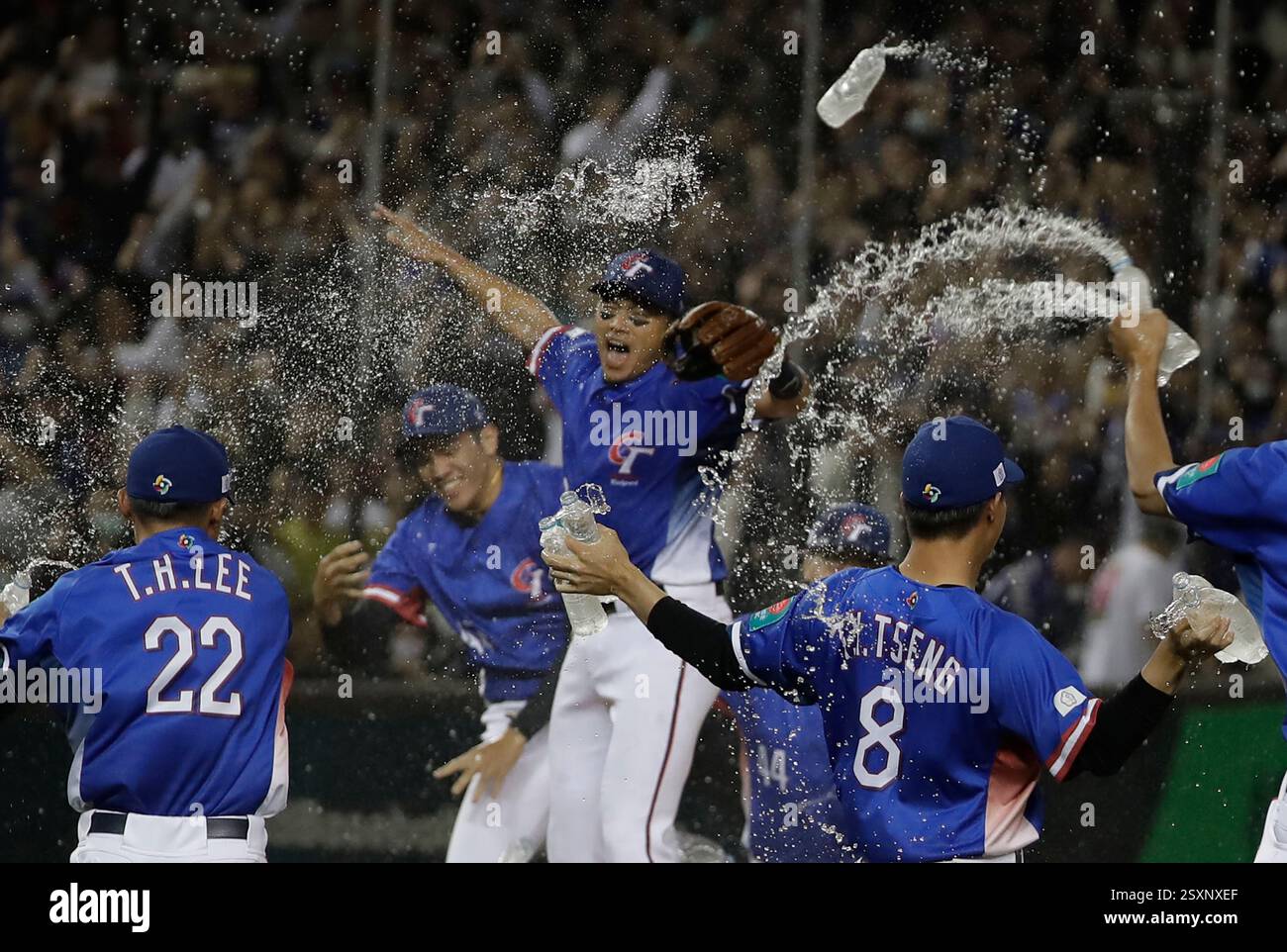 Team Taiwan celebrates after winning the World Baseball Classic ...
