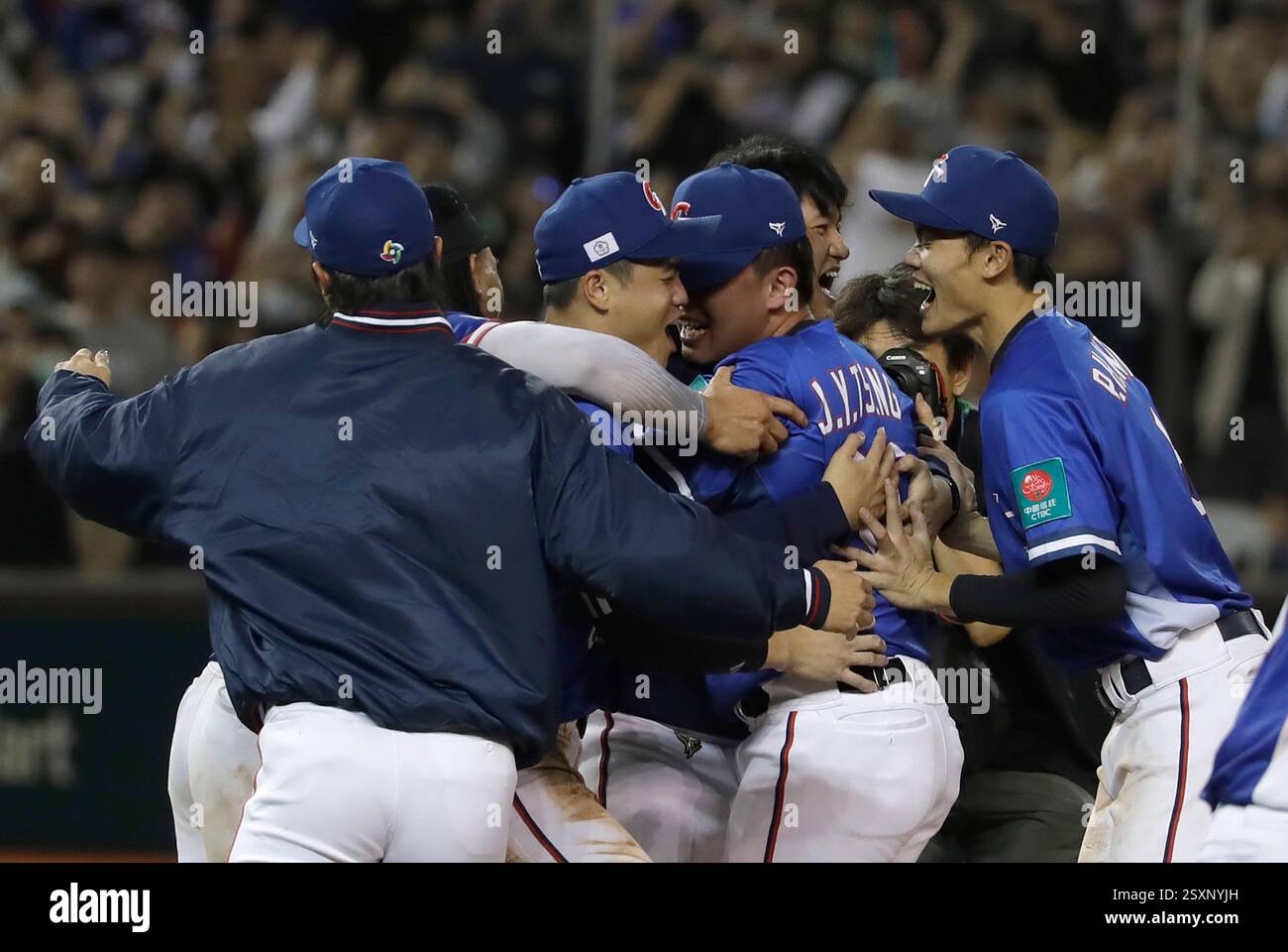 Team Taiwan celebrates after winning the World Baseball Classic ...