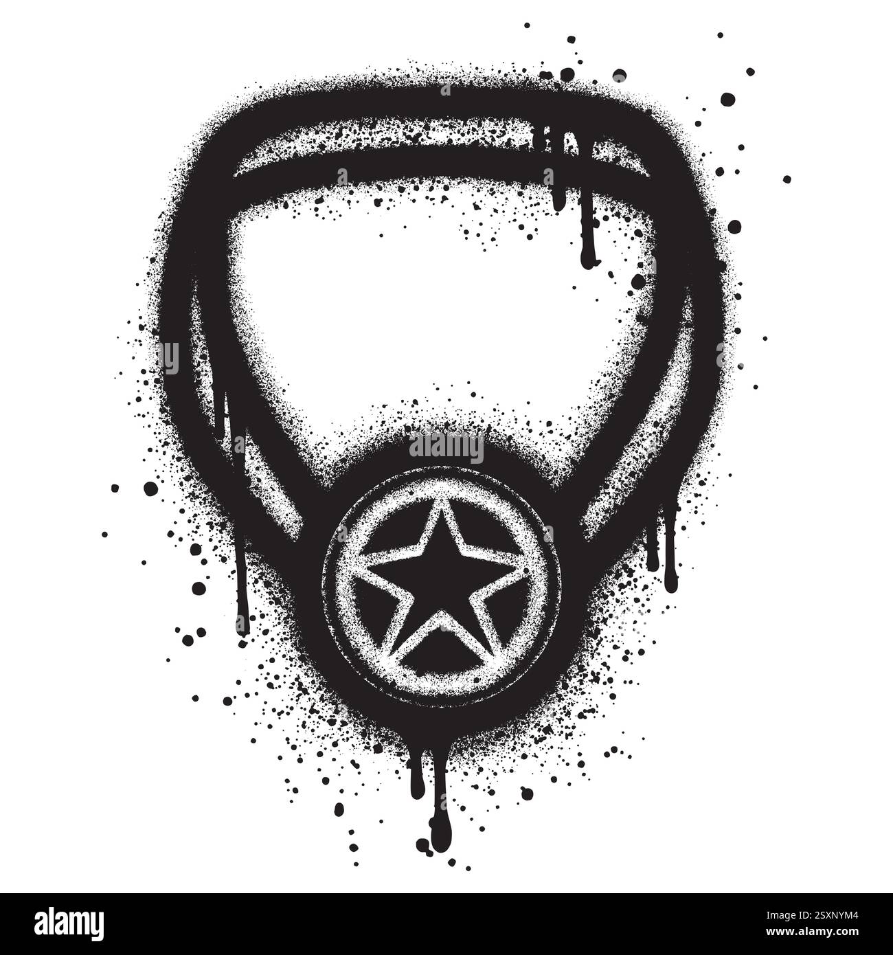 Graffiti medal award necklace with black spray paint.vector ...