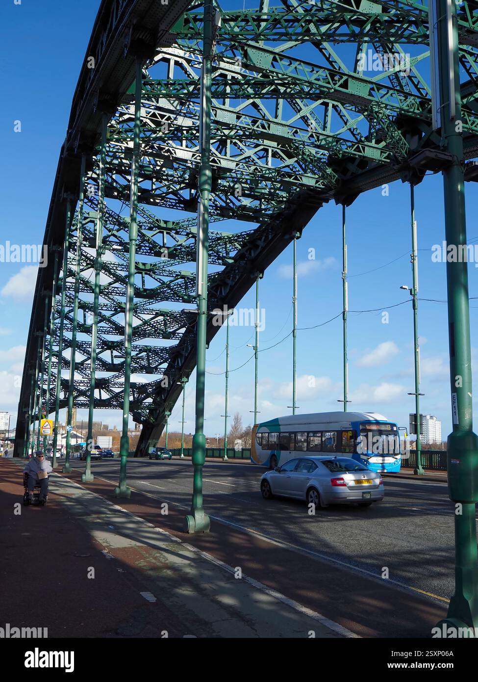 Wearmouth bridge carries the A1018 over the river Wear, Sunderland ...