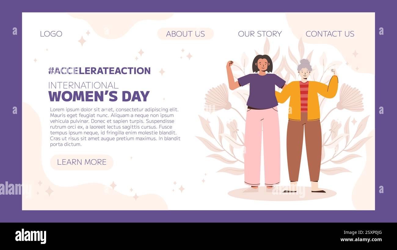 IWD 2025 Landing design International Women's Day, featuring two women ...