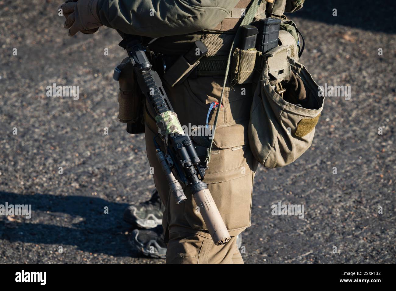 Estonian Rapid Response Police Officer's Tactical Rifle with Silencer ...