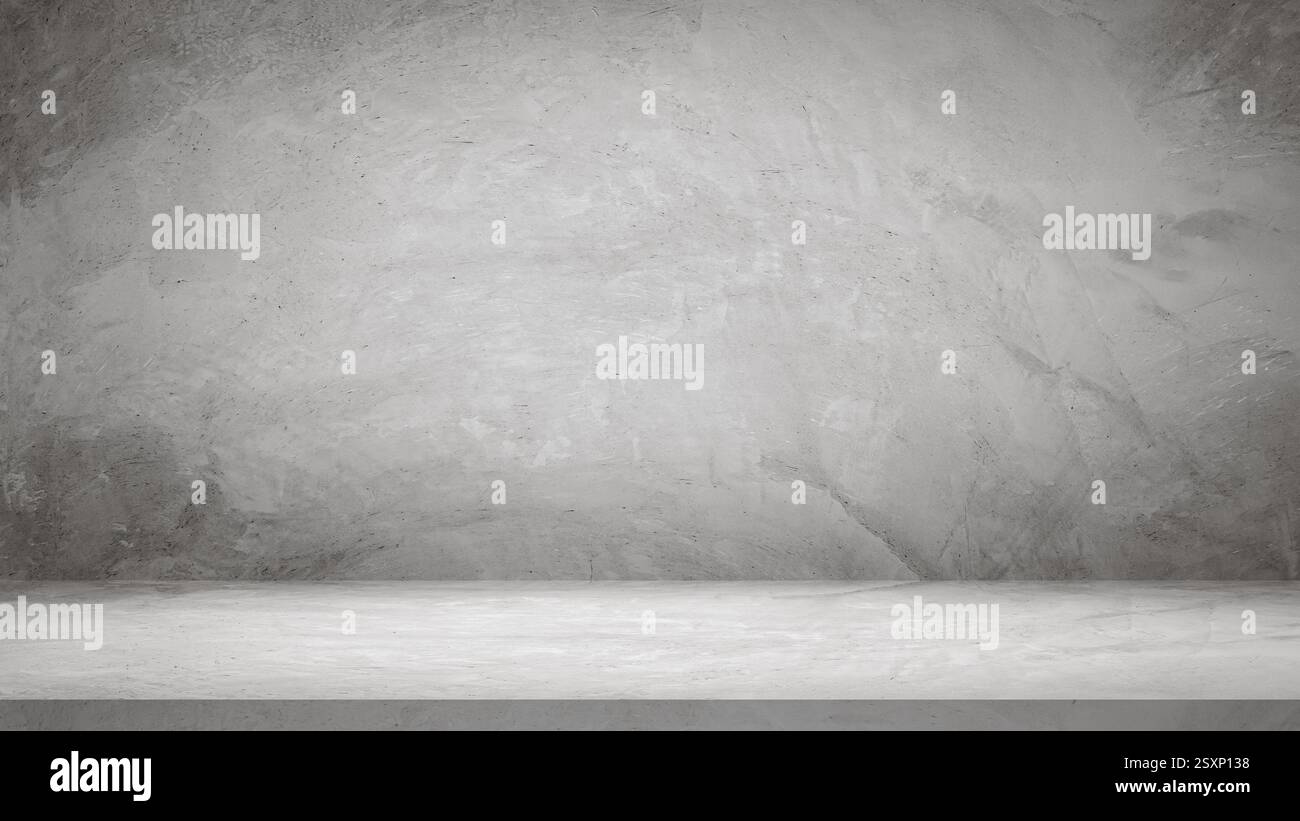 Empty grey cement wall floor and wall room loft style, Luxury backdrop ...