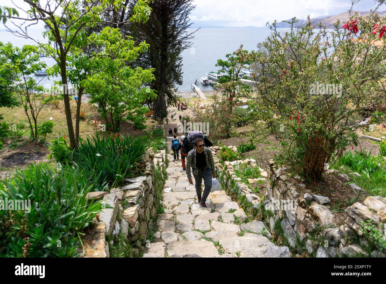 Legendary Inca Stairs on Isla del Sol Lake Titicaca Bolivia Historic ...