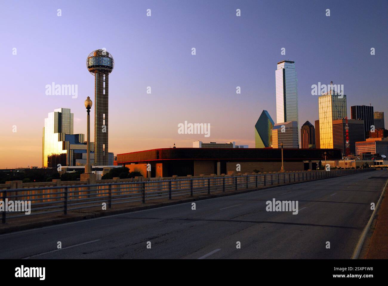 The Dallas skyline, as seen from the Commerce Street Bridge Stock Photo ...