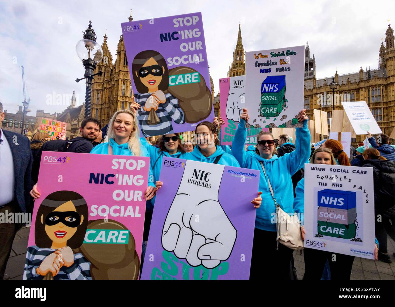 London, UK. 25 Feb 2025 Healthworkers and carers demonstrate in ...